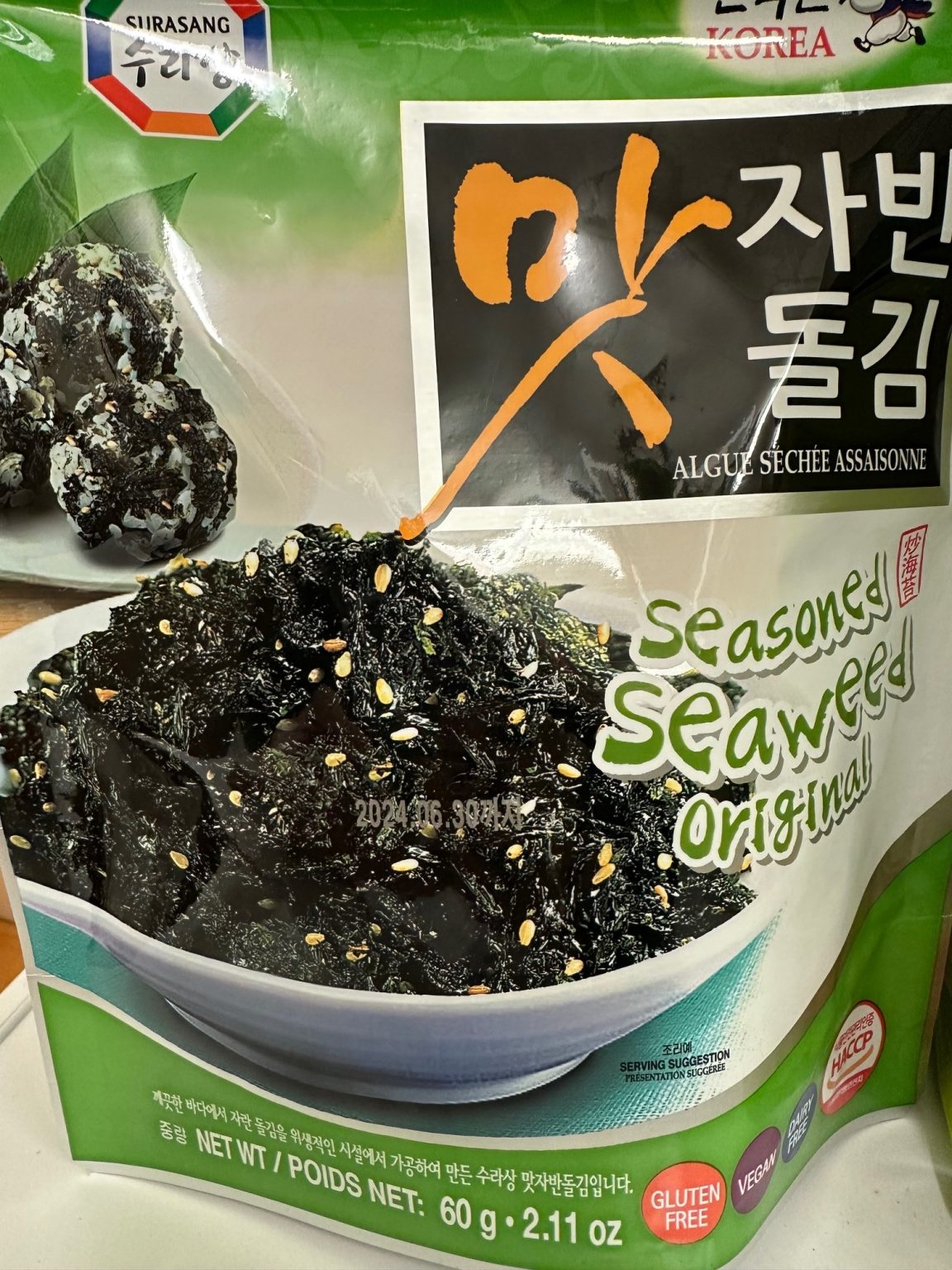 Seasoned Seaweed original Surasang 60g pack - The Spiceworks | Online ...